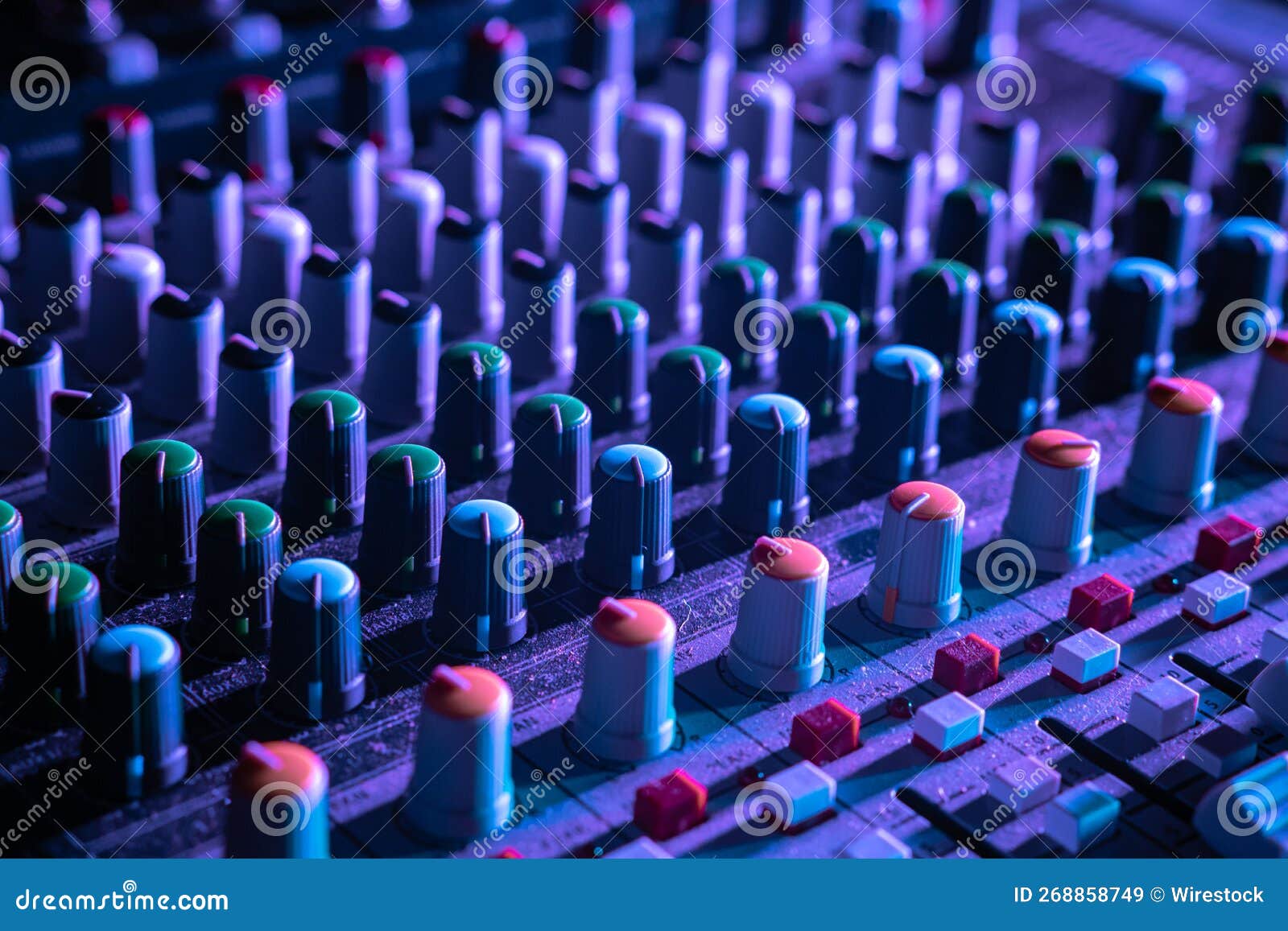 Close-up Shot of an Audio Mixer in a Studio Stock Image - Image of ...