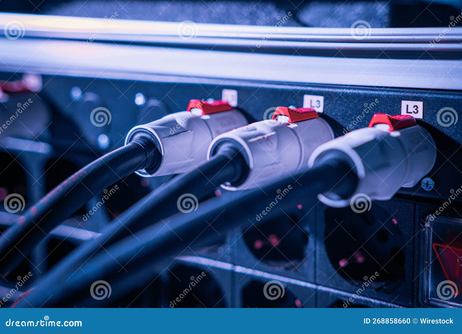 Close-up Shot of Audio Stage Power Connectors in a Studio Stock Photo ...