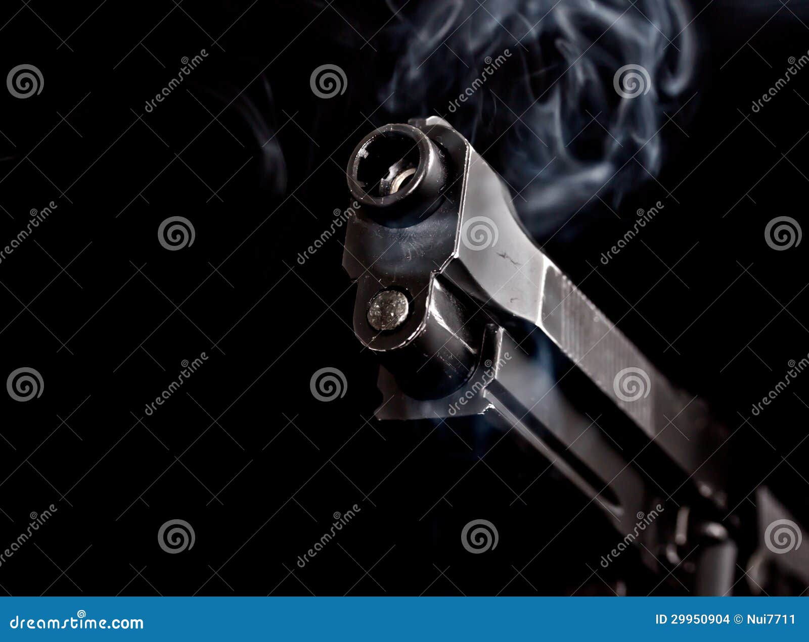 Automatic Gun with Gun Smoke 1 Stock Photo - Image of lighter, army ...