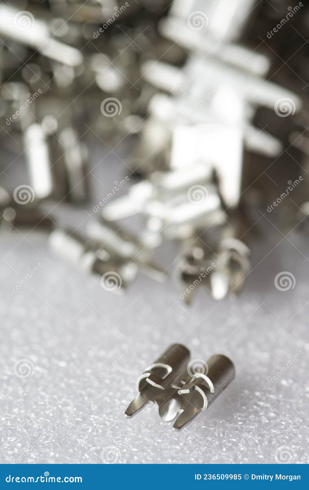 Close-up Shot of Batch of Silver Tinned External Connectors for PCB ...