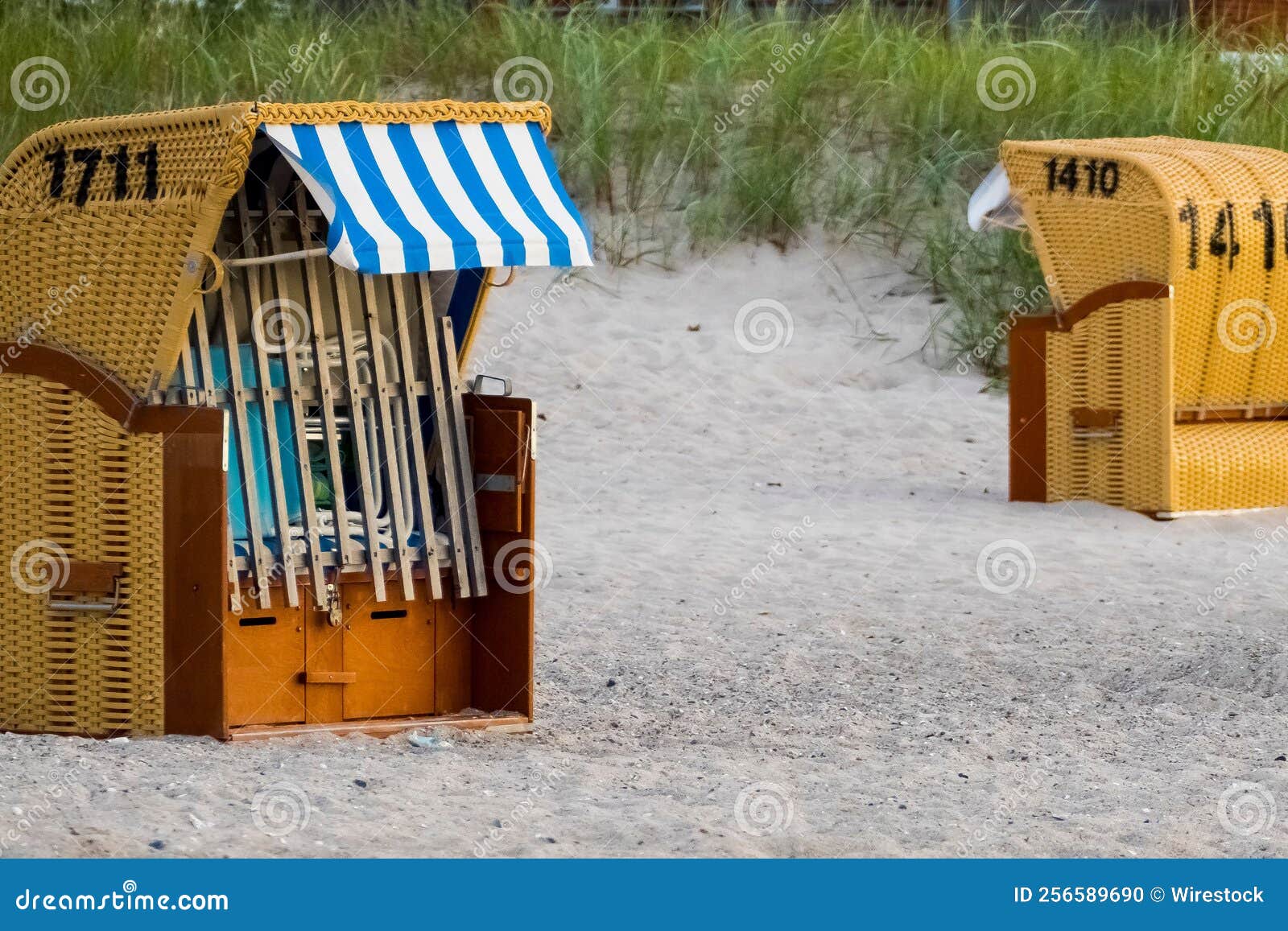 Close-up Shot of Beach Boxes on the Sand Stock Photo - Image of tourism ...