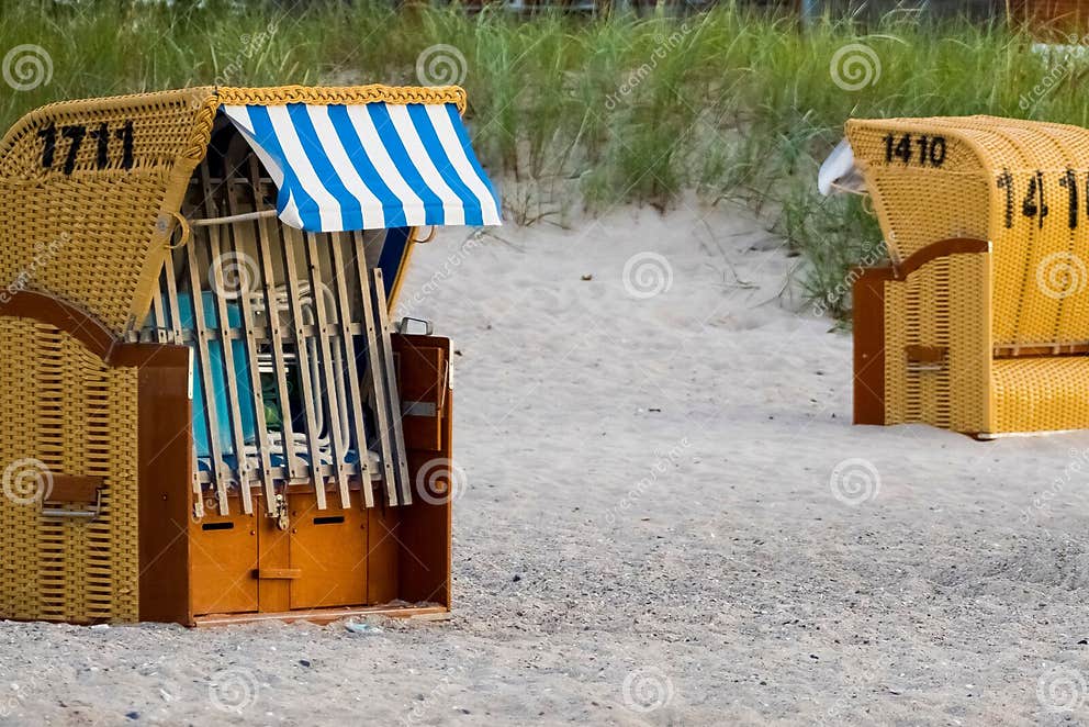 Close-up Shot of Beach Boxes on the Sand Stock Photo - Image of tourism ...