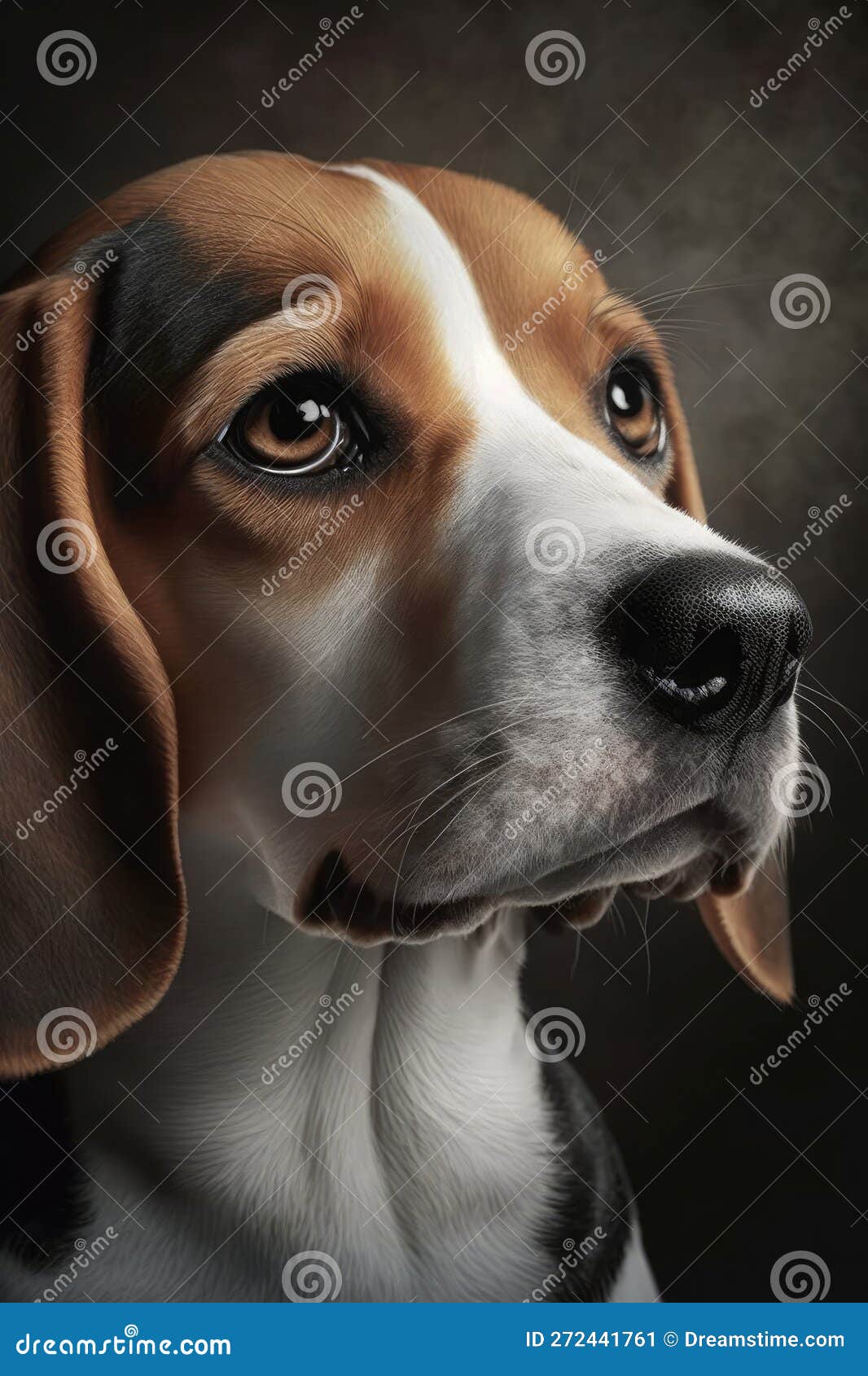 Close-up Shot of a Beagle S Head. Generative AI Stock Illustration ...