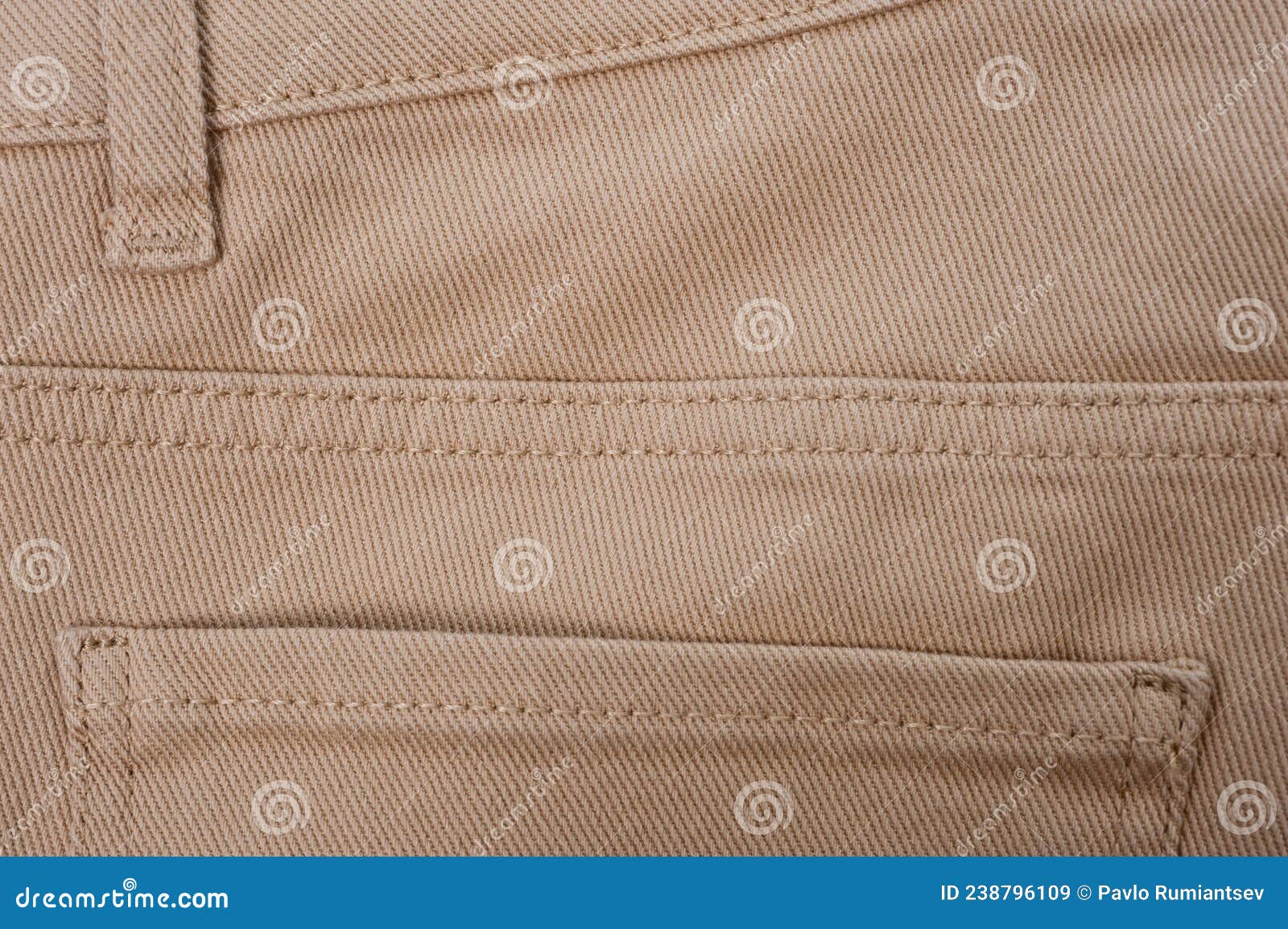 Close-up Shot of Beige Denim Texture with Stitching Stock Image - Image ...