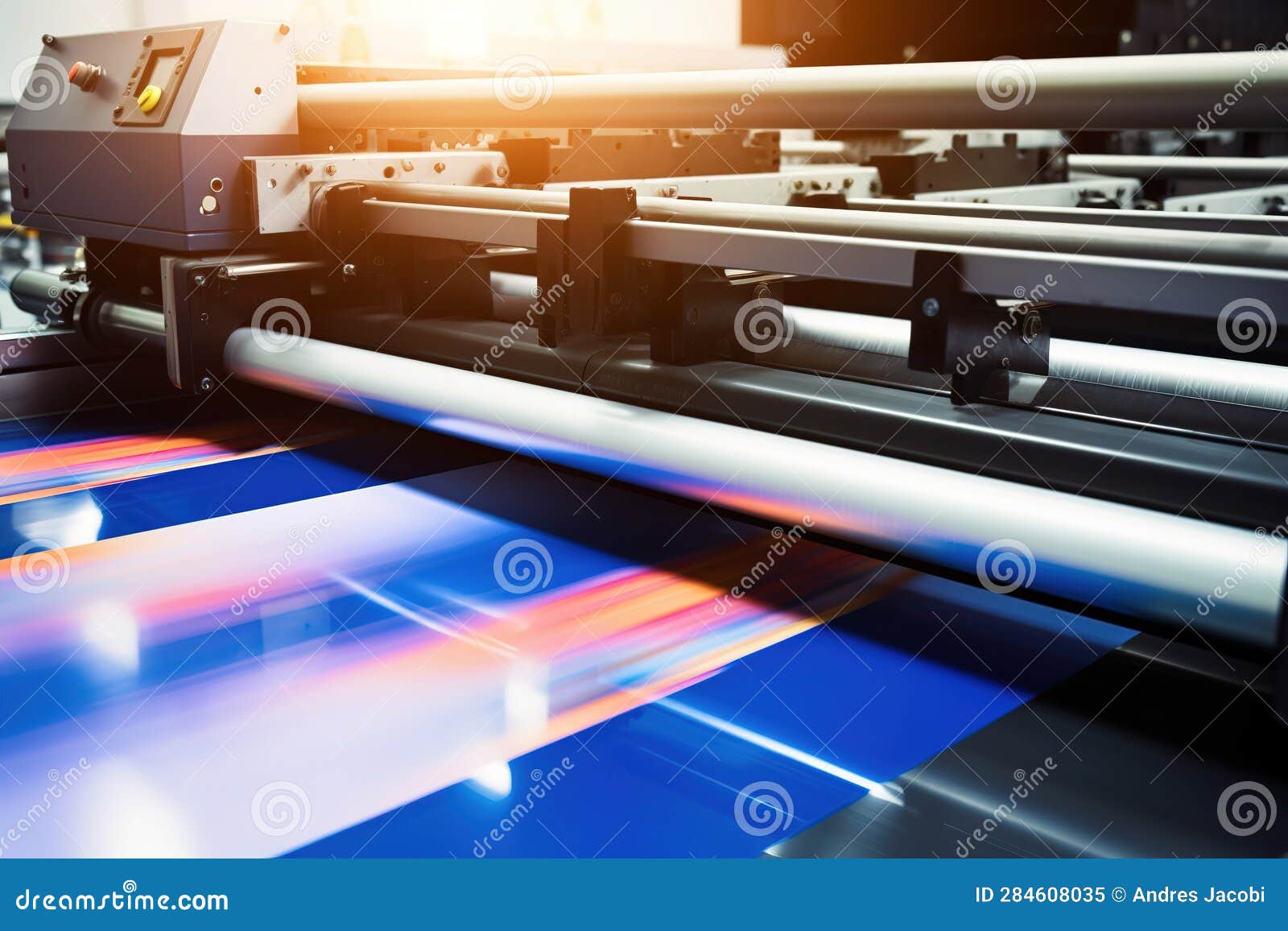 Close Up Shot of Big Printer Operating. Stock Image - Image of digital ...