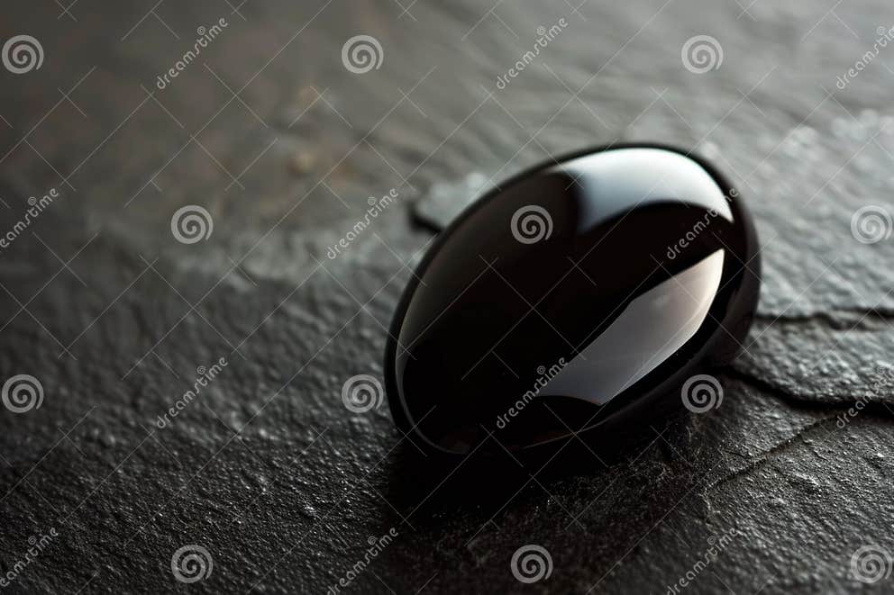 A Close-up Shot of a Black Computer Mouse Sitting on a Black Surface ...