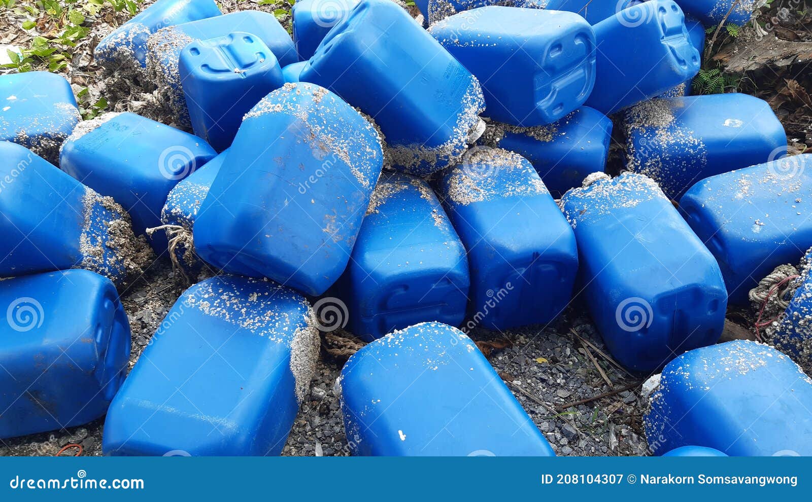 Close Up Shot of Blue Plastic Container or Gallon. Stock Image - Image ...
