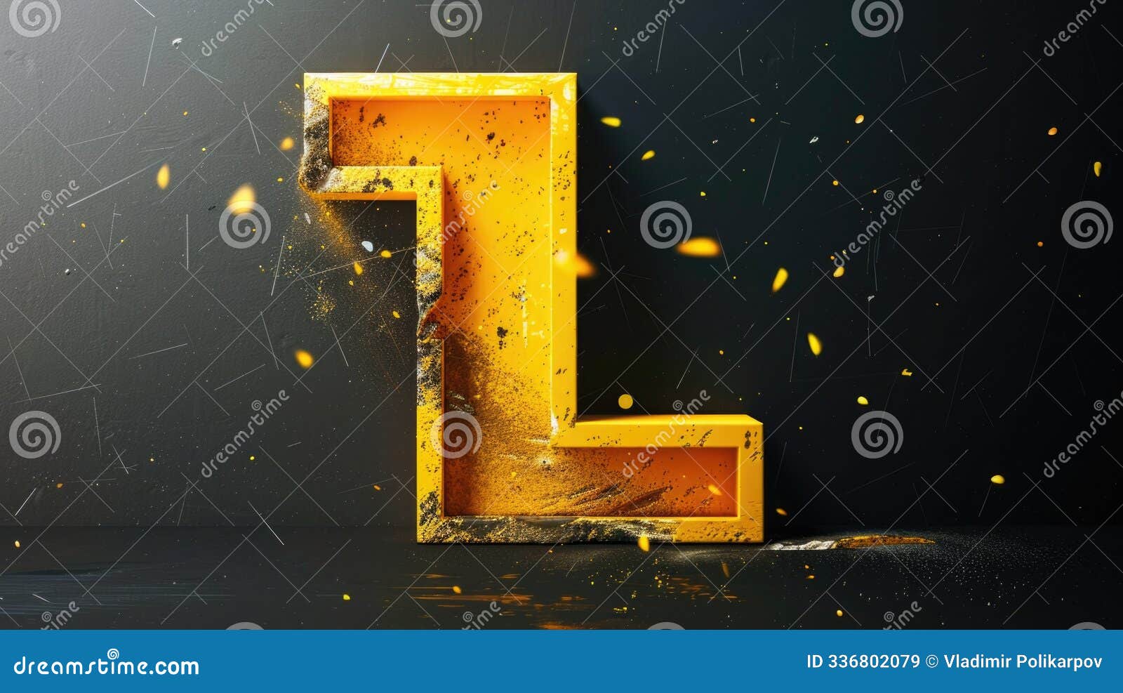 A Close-up Shot of a Bright Yellow Letter on a Black Background, Ideal ...