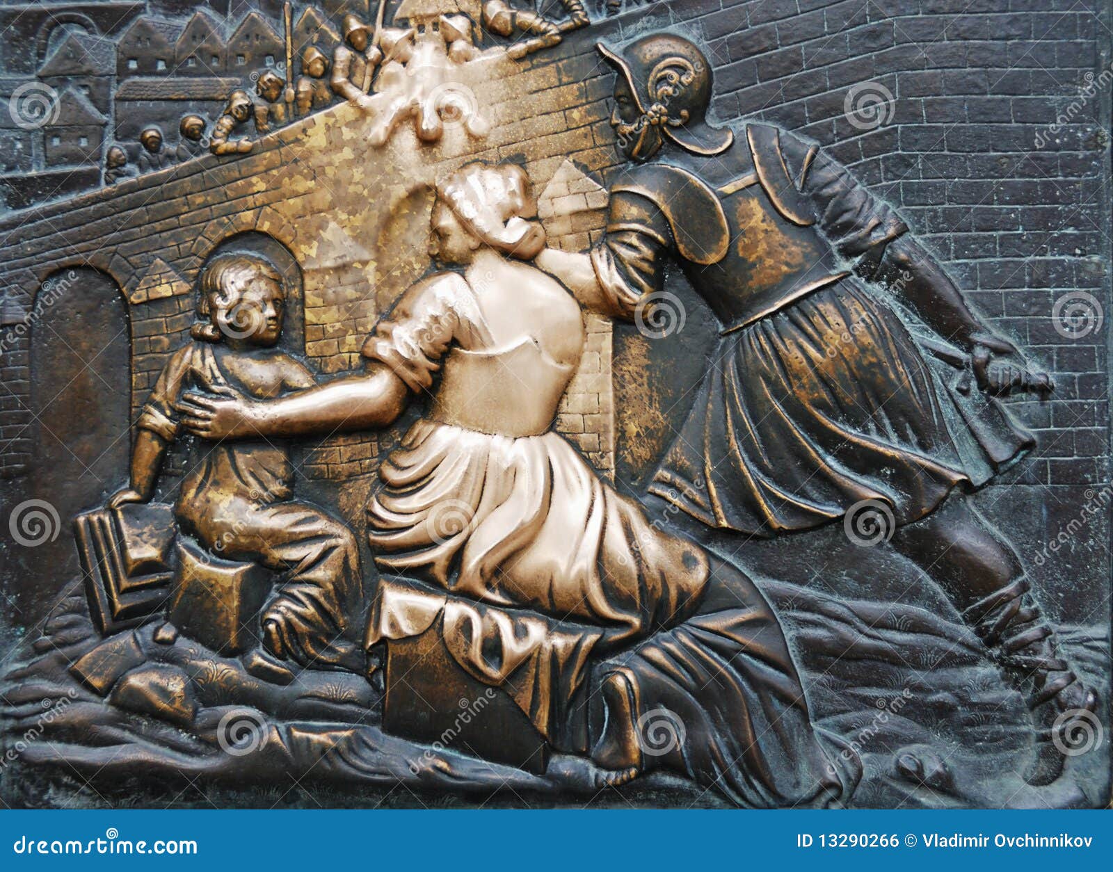 Close Up Shot of Bronze Board on Charles Bridge Stock Photo - Image of ...