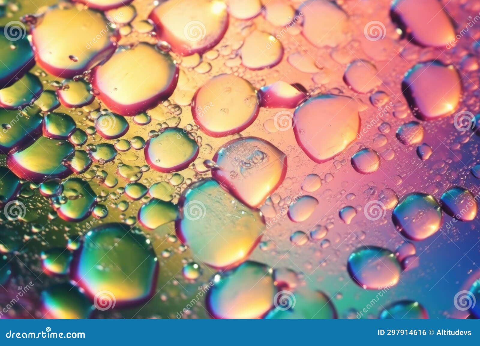 A Close-up Shot of a Bubbles Iridescent Surface in Sunlight Stock Photo ...