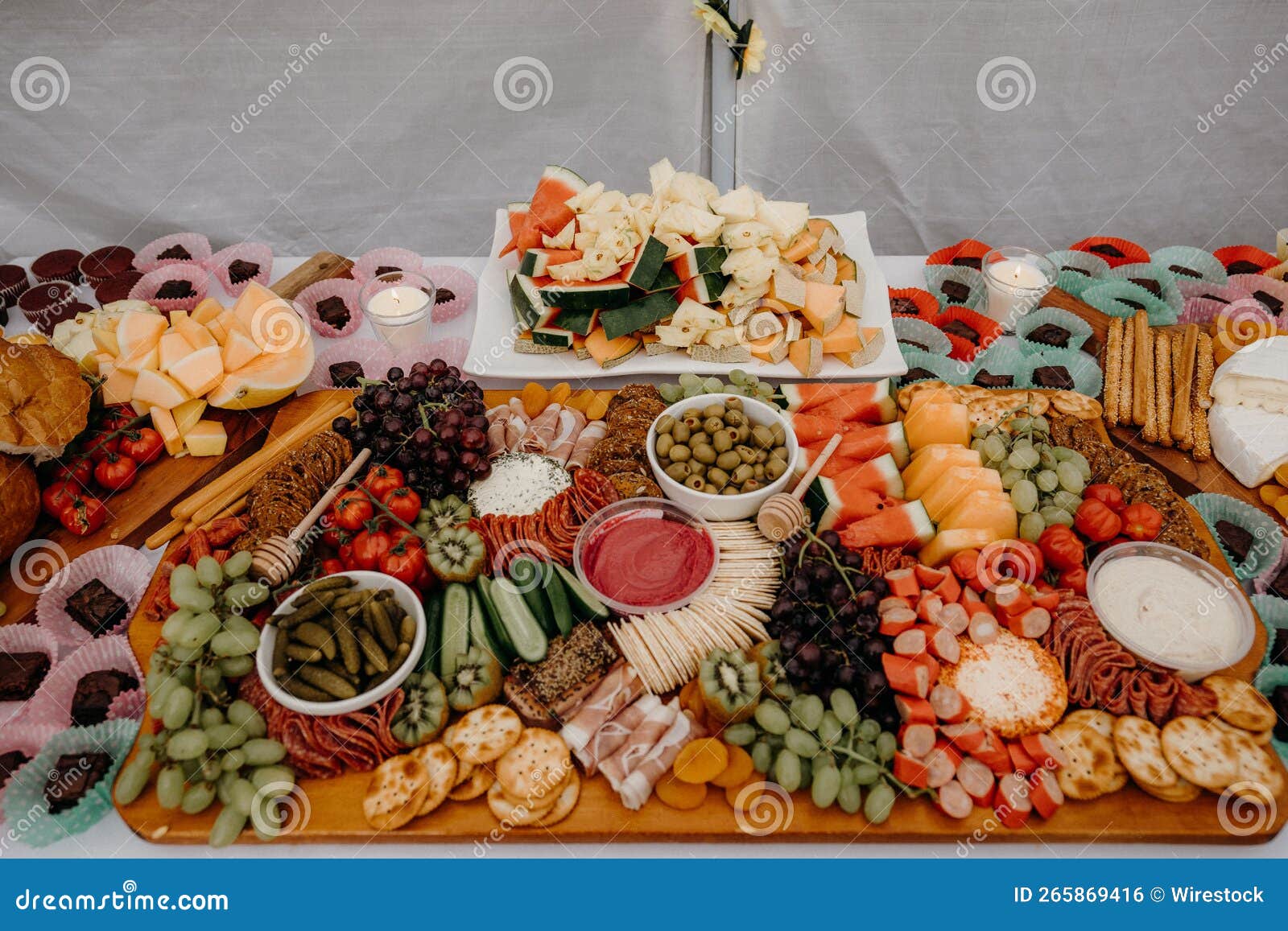 Close-up Shot of a Buffet Table with Different Snacks Stock Photo ...