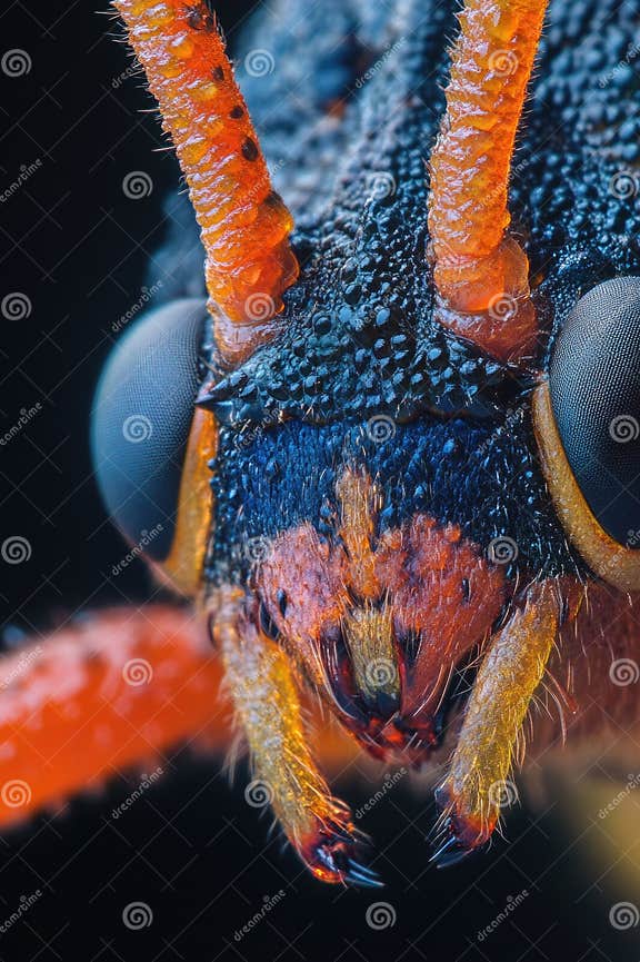 A Close-up Shot of a Bug S Head Showing Its Features Stock Image ...