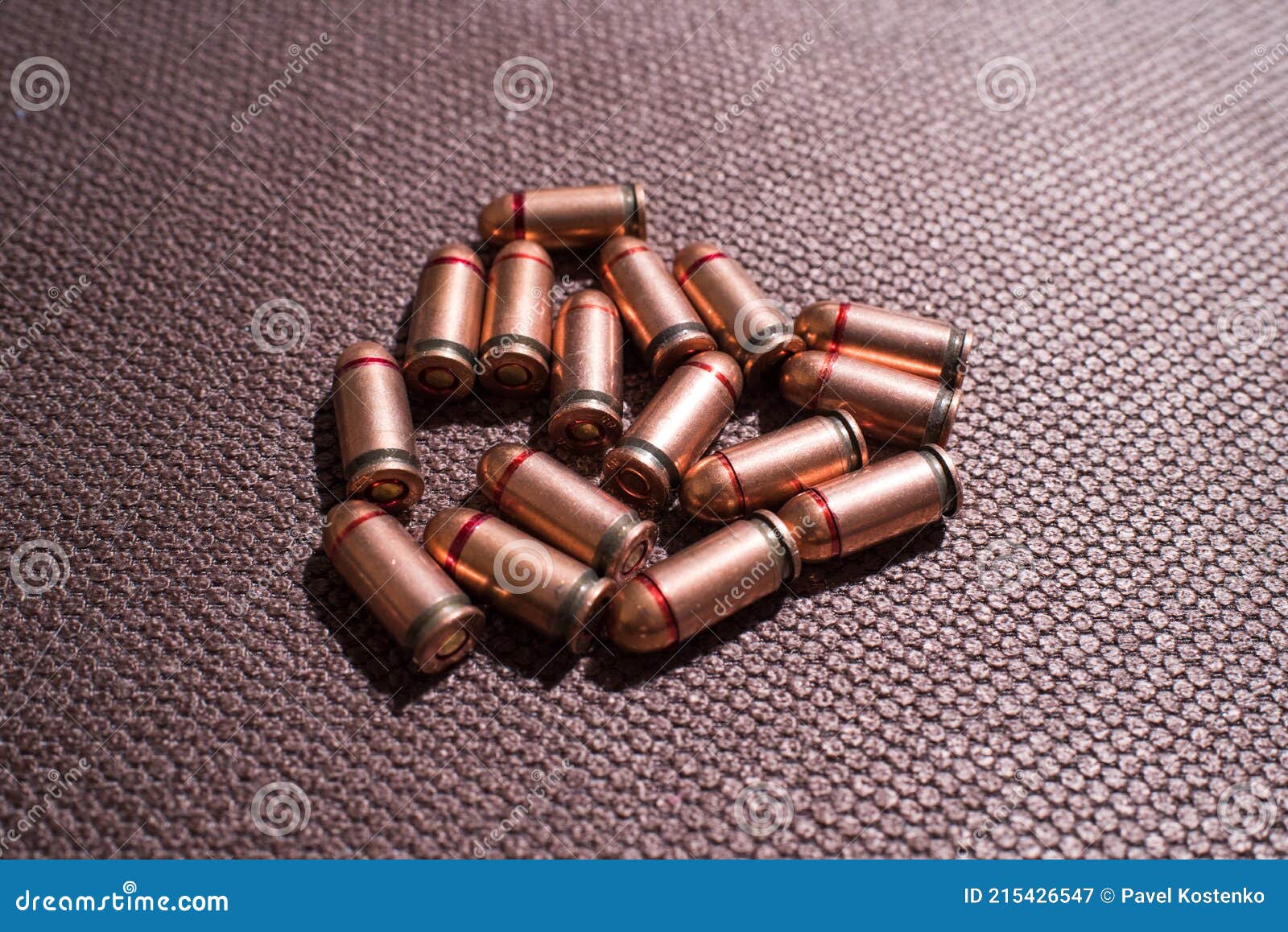 Close-up Shot of a Bullet for a Firearm. Bullets for the Pistol. Stock ...