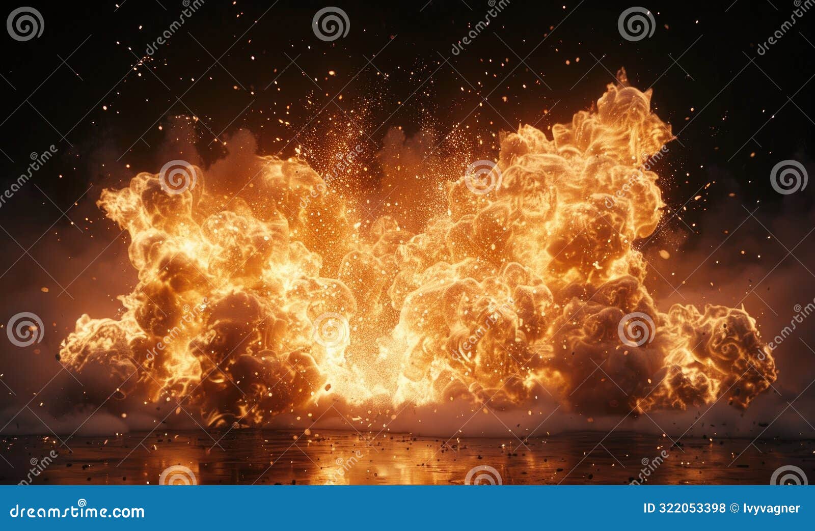 Close-up Shot of a Burst of Flames in a Controlled Explosion Stock ...