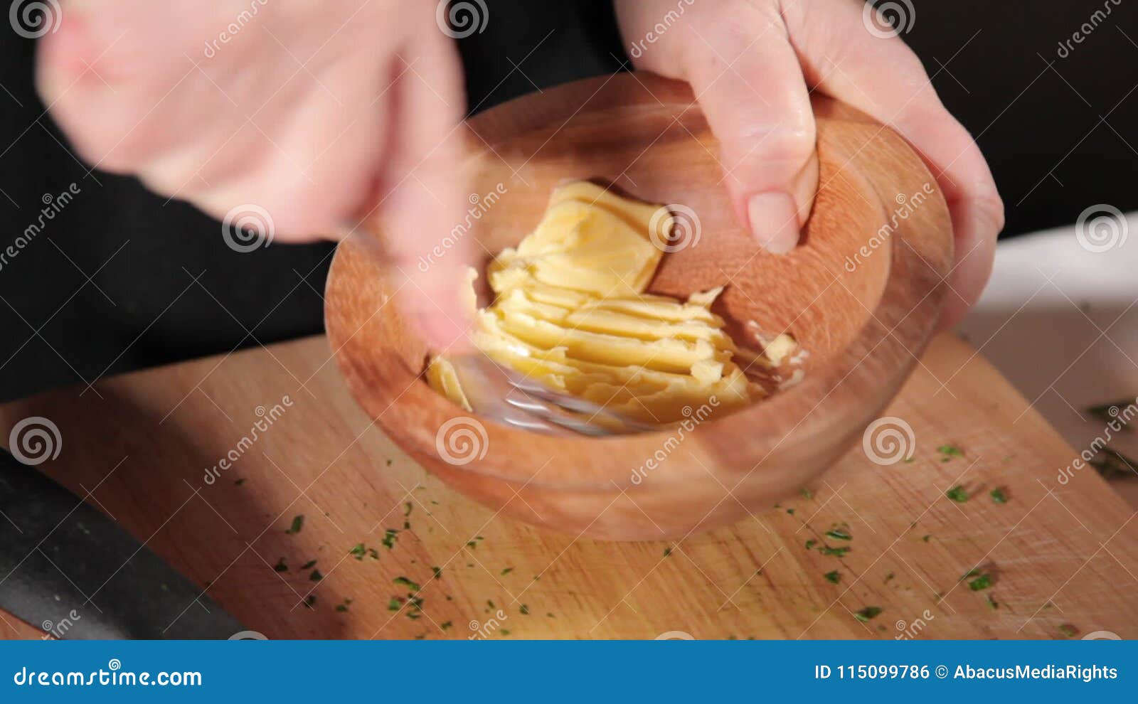Mashing butter with fork stock footage. Video of tasty - 115099786