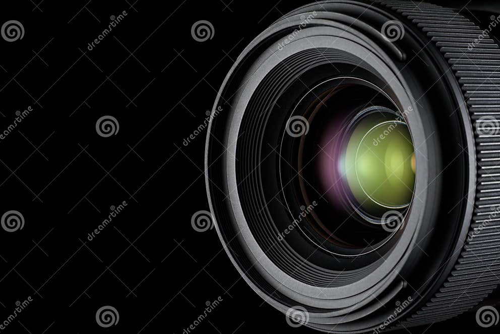 Close-up Shot of Camera Lens with Light Reflections Close-up, Copy ...
