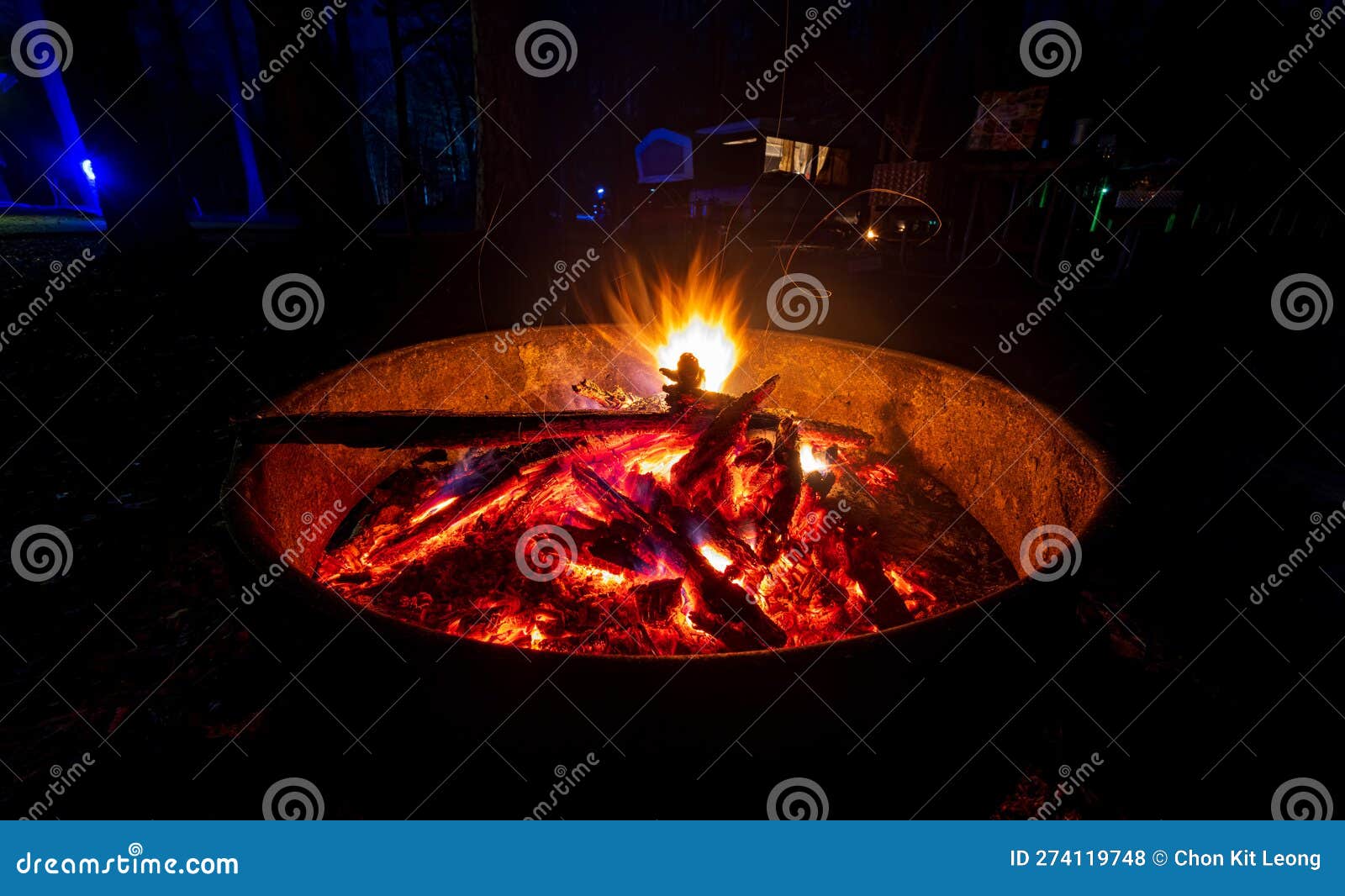 Close Up Shot of a Camp Fire in Beavers Bend State Park Stock Photo ...