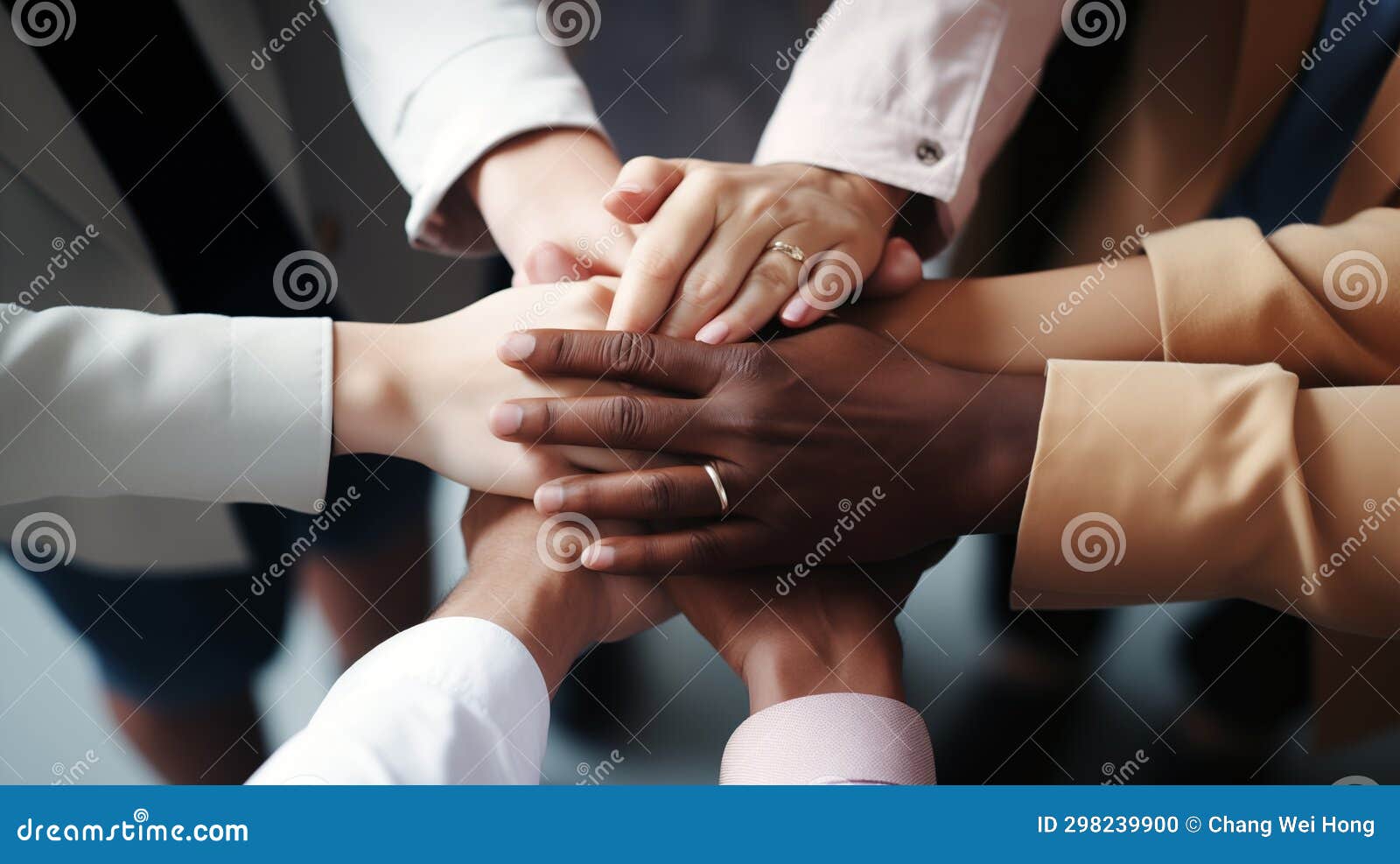 Close Up of a Group of Office People Stacks Their Hands Together Stock ...