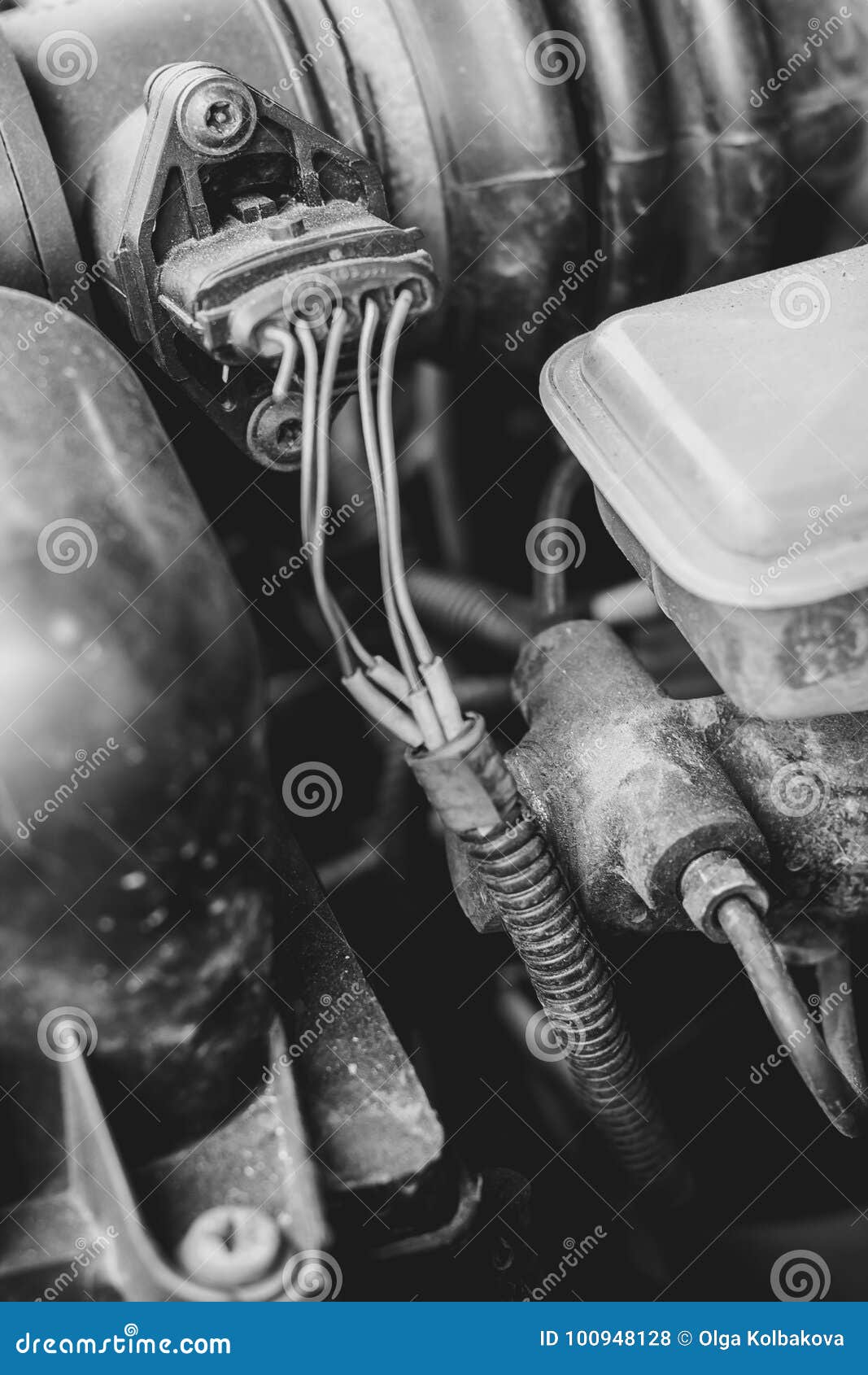 A Close Up Shot of Car Engine Hoses Stock Photo - Image of machine ...