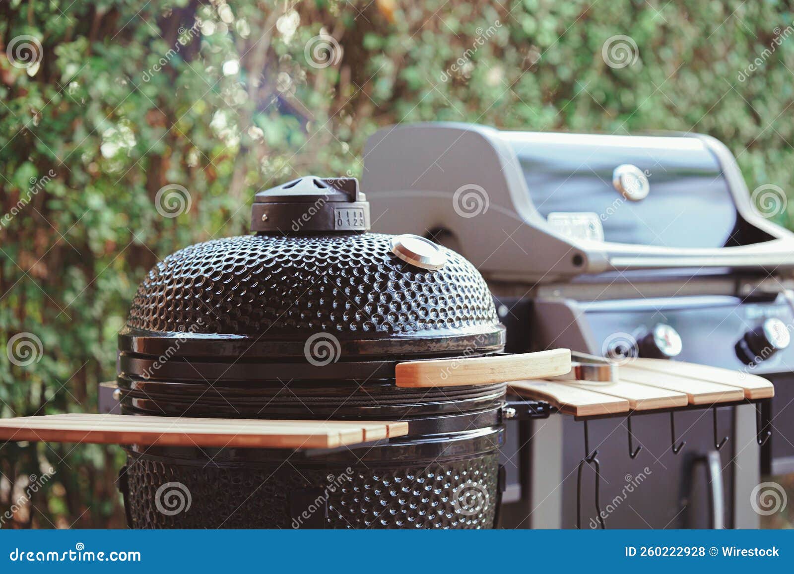 Close-up Shot of a Ceramic Grill in the Yard Stock Photo - Image of ...