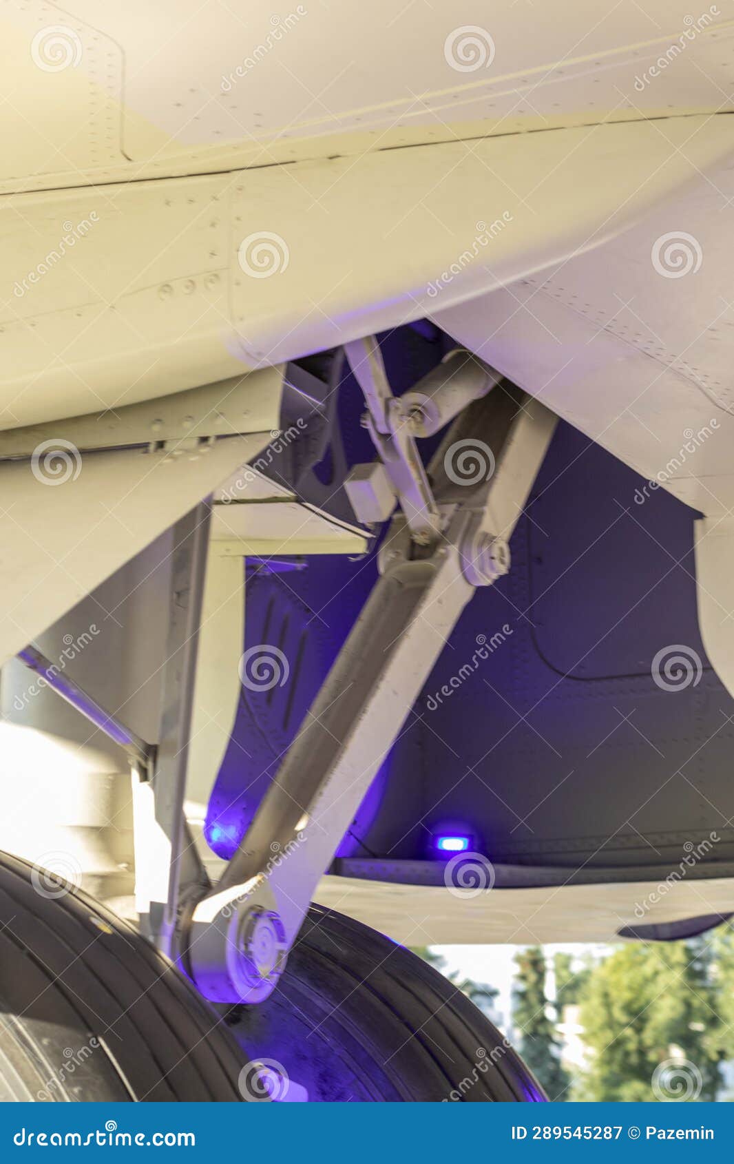 Close Up Shot of the Chassis of the Civil Plane. Aviation Stock Image ...