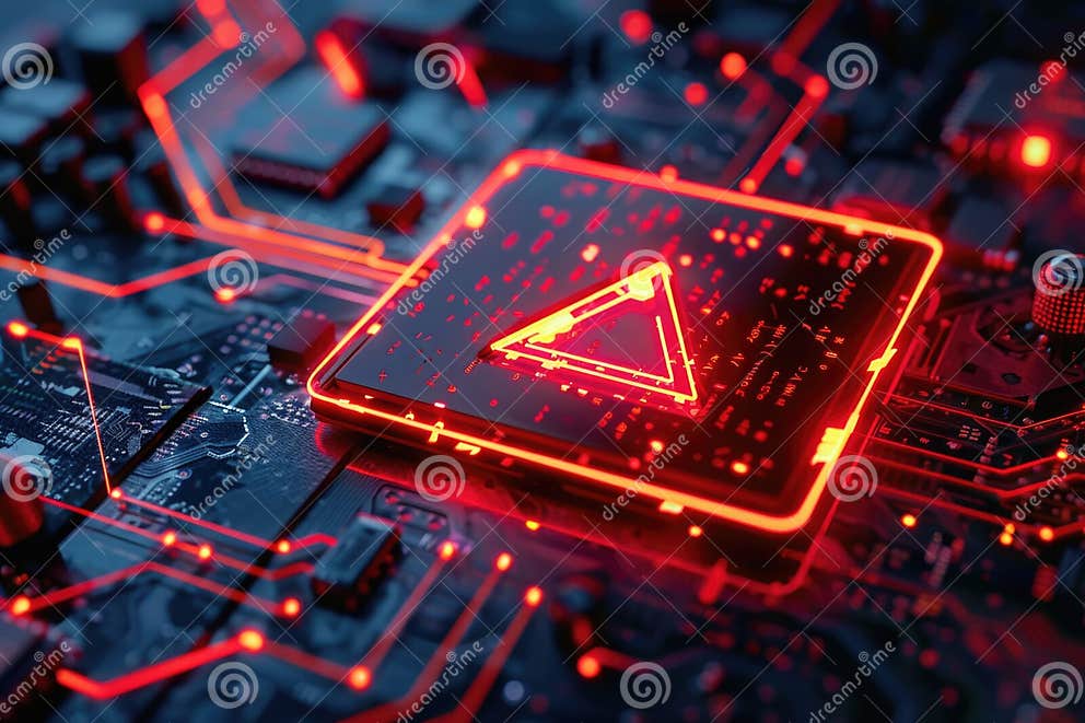 A Close-up Shot of a Circuit Board Featuring a Triangular Component ...