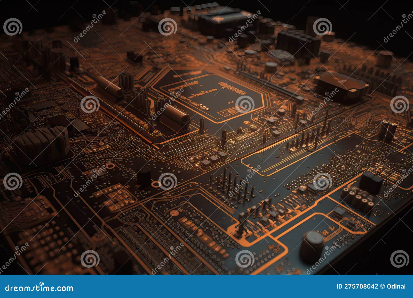 Close Up Shot of Circuit Cyberspace Board with Computer Motherboard ...