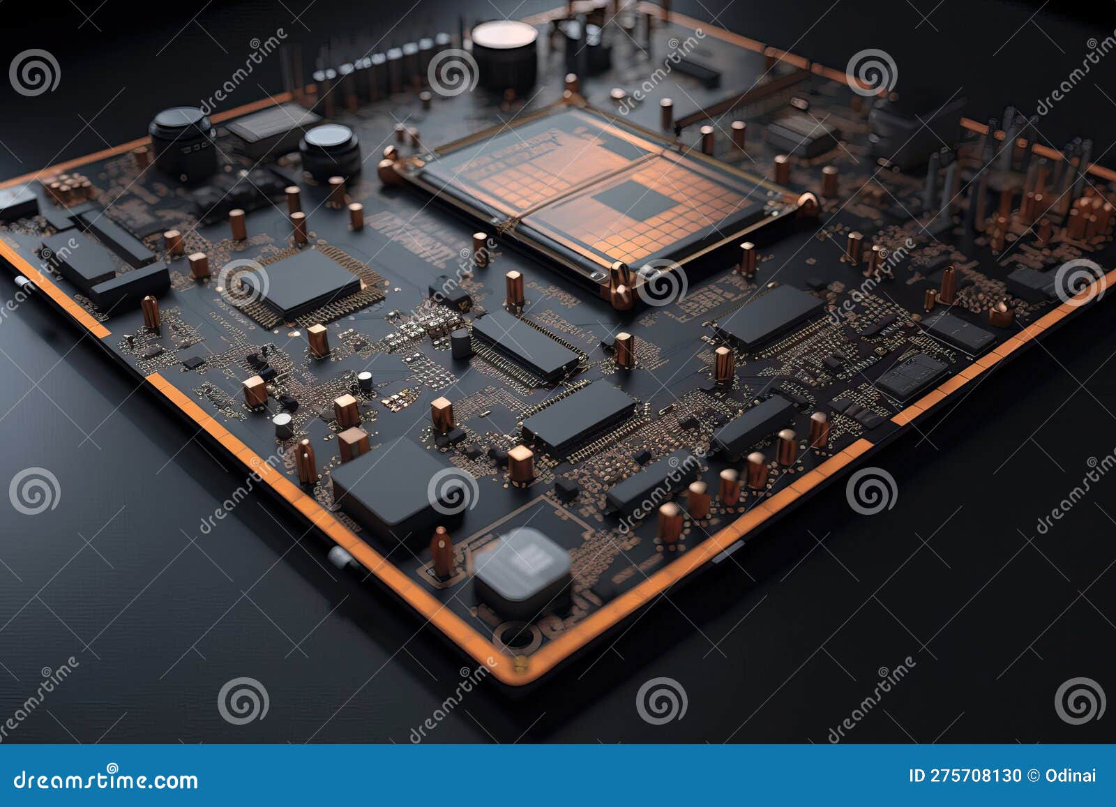 Close Up Shot of Circuit Cyberspace Board with Computer Motherboard ...