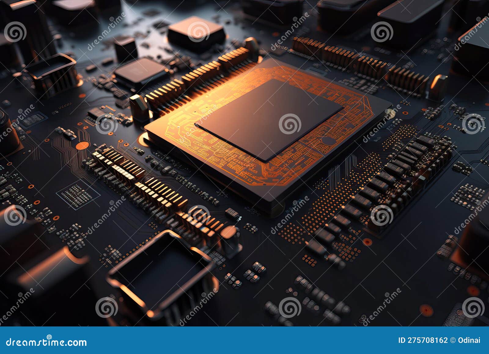 Close Up Shot of Circuit Cyberspace Board with Computer Motherboard ...