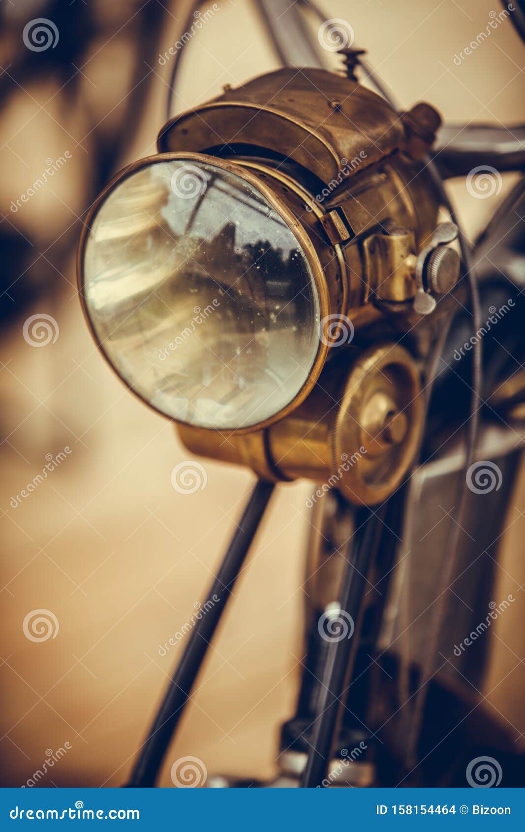 Classic Vintage Motorcycle Headlight Stock Photo - Image of lens, lamp ...