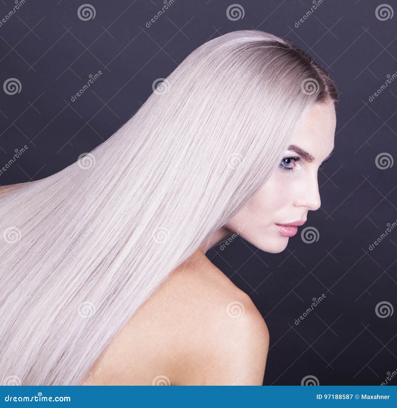Close Up Shot of a Cold Blonde Hair Stock Image - Image of elegance ...