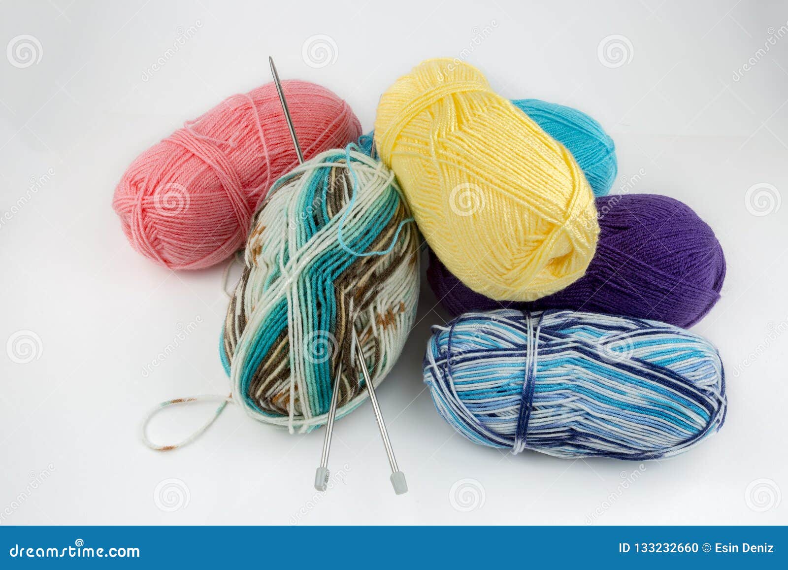 Close Up Shot of Colored Wool Yarn Balls As Background Stock Photo ...