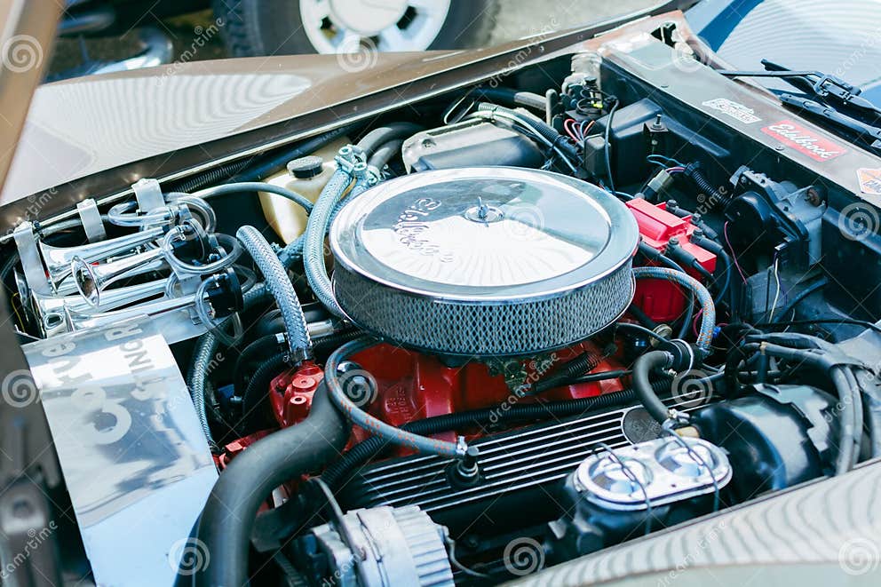 An Image of a Small Engine that Was Inside the Car Stock Image - Image ...