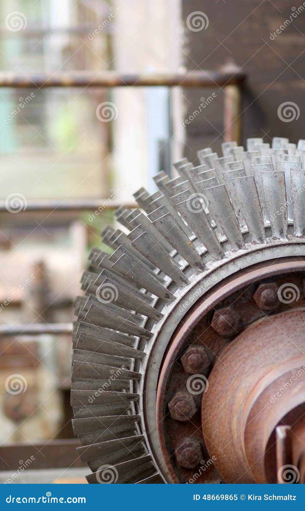 The Close Up Shot of the Compressor Rotor Blades Stock Image - Image of ...