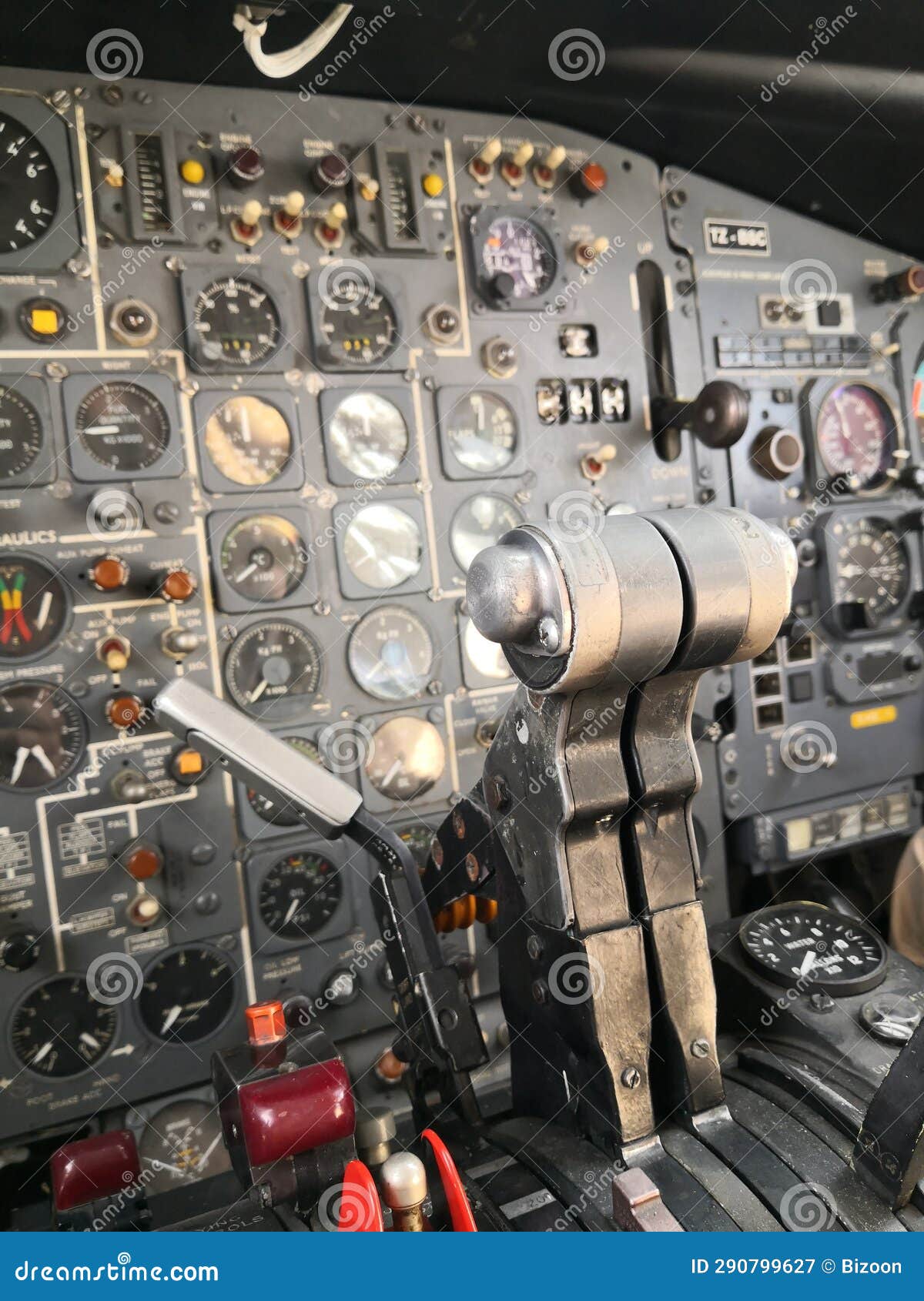 Control Panel in a Plane Cockpit Stock Image - Image of flying, indoor ...