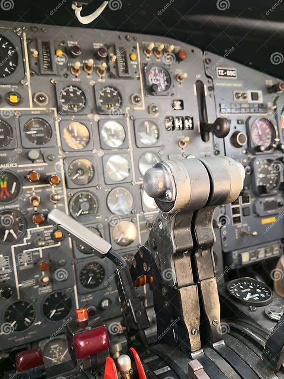 Control Panel in a Plane Cockpit Stock Image - Image of flying, indoor ...