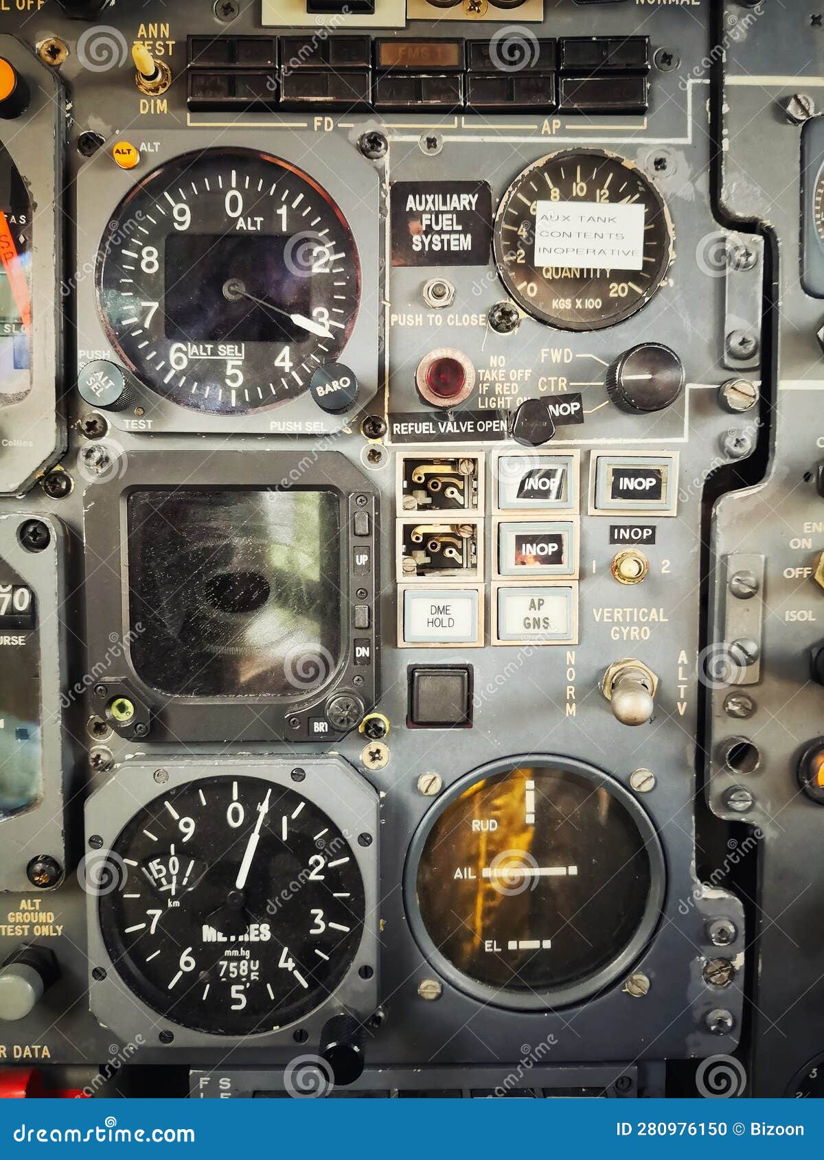 Control Panel in a Plane Cockpit Stock Photo - Image of control, lever ...