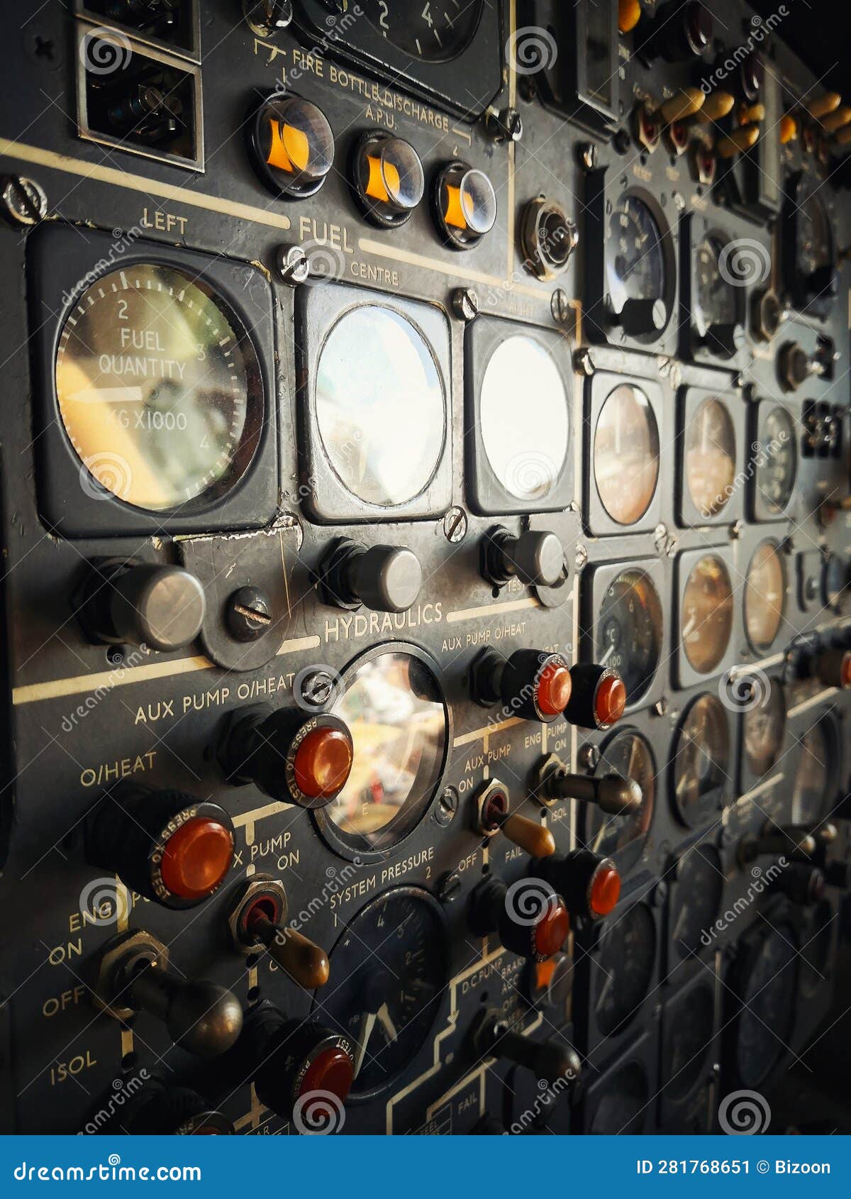 Control Panel in a Plane Cockpit Stock Image - Image of close, indoor ...