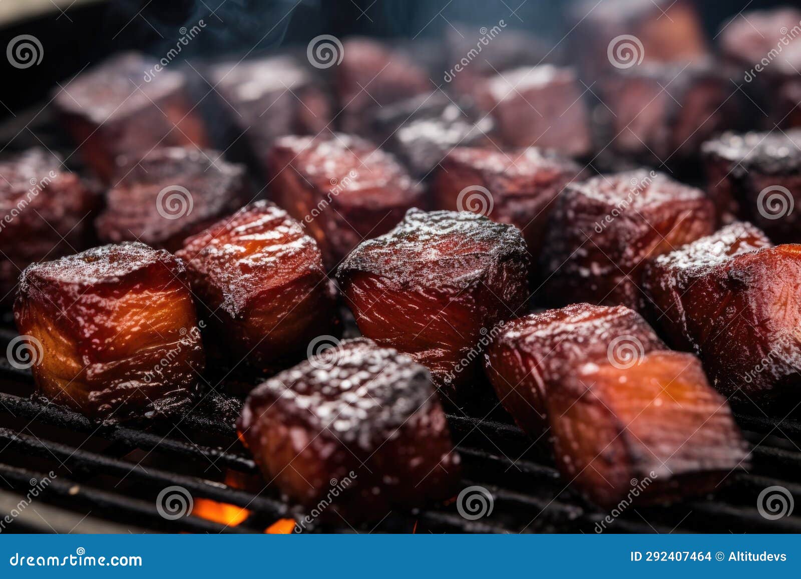 Close-up Shot of Crispy Bbq Burnt Ends with Grill Marks Stock ...