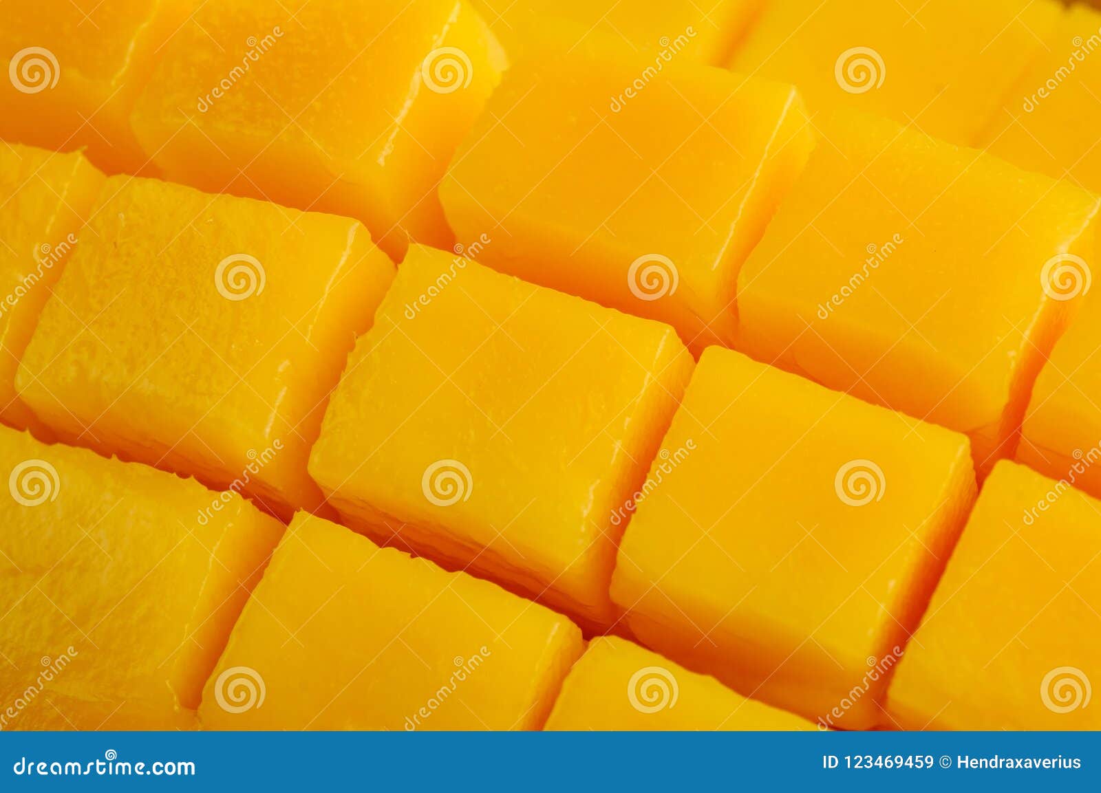 Close Up Shot of Cube Sliced Mango Fruit Stock Image - Image of dessert ...