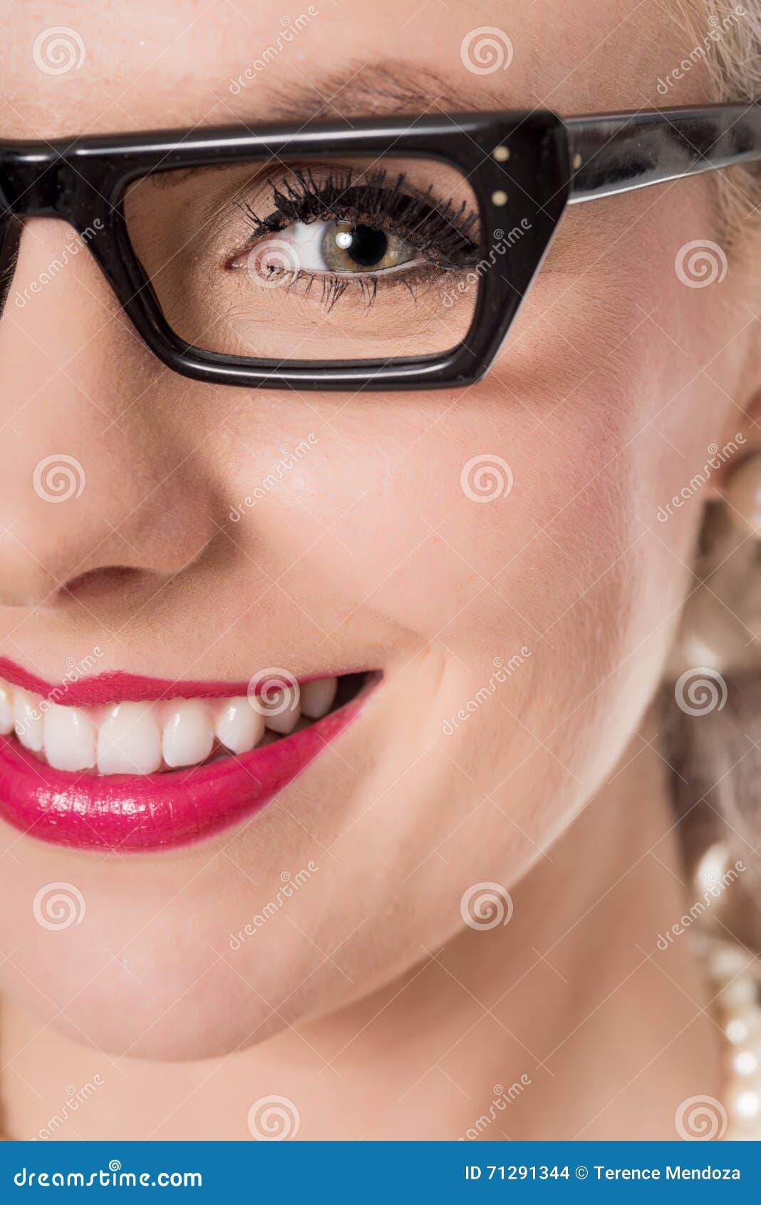 Close Up Shot of Cute Studious Girl Wearing Spectacles, Stock Photo ...