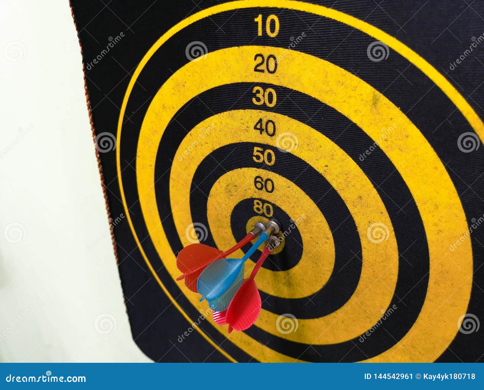 Close Up Shot of a Dart Board. Darts Arrow Missing the Target on a Dart ...