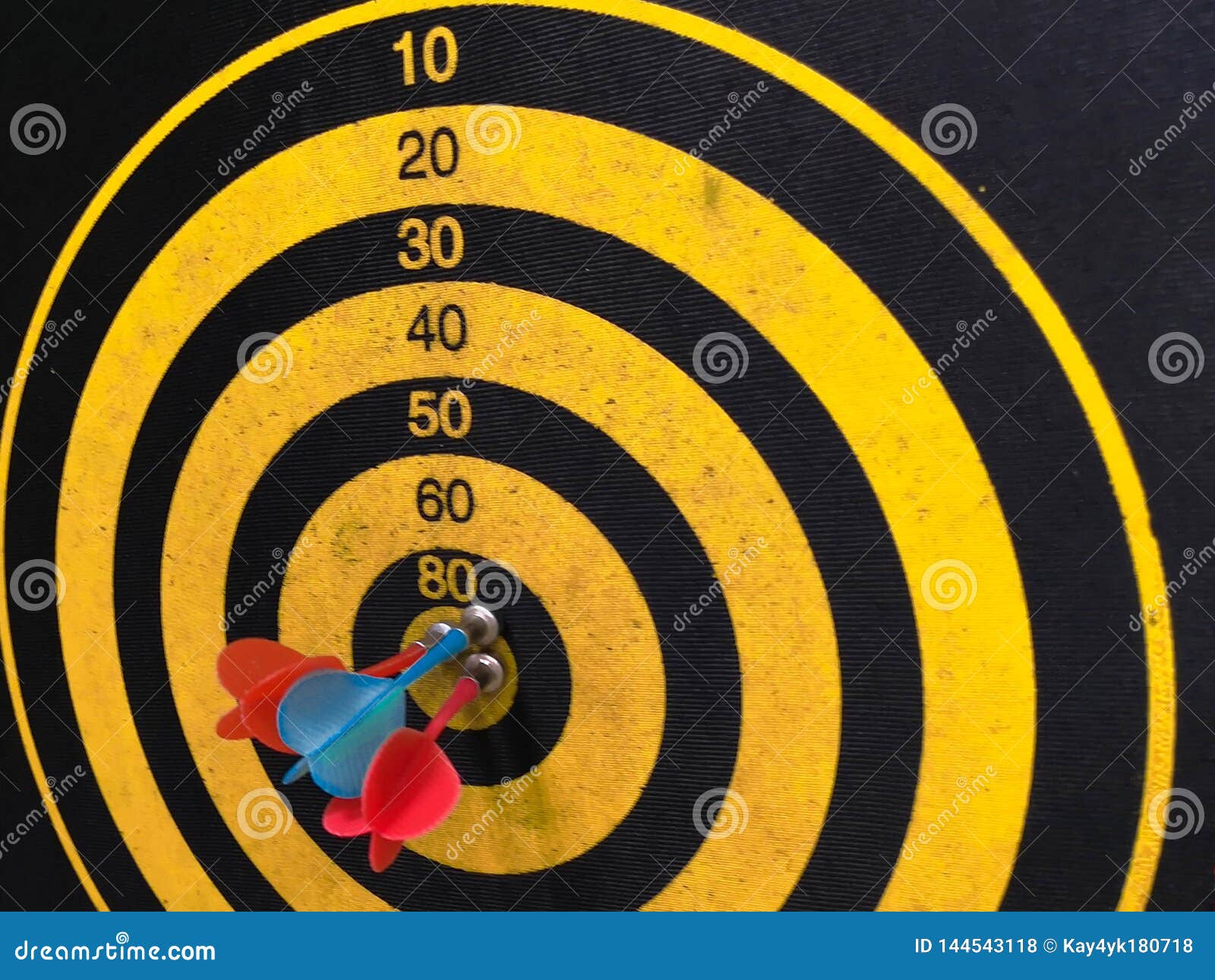 Close Up Shot of a Dart Board. Darts Arrow Missing the Target on a Dart ...