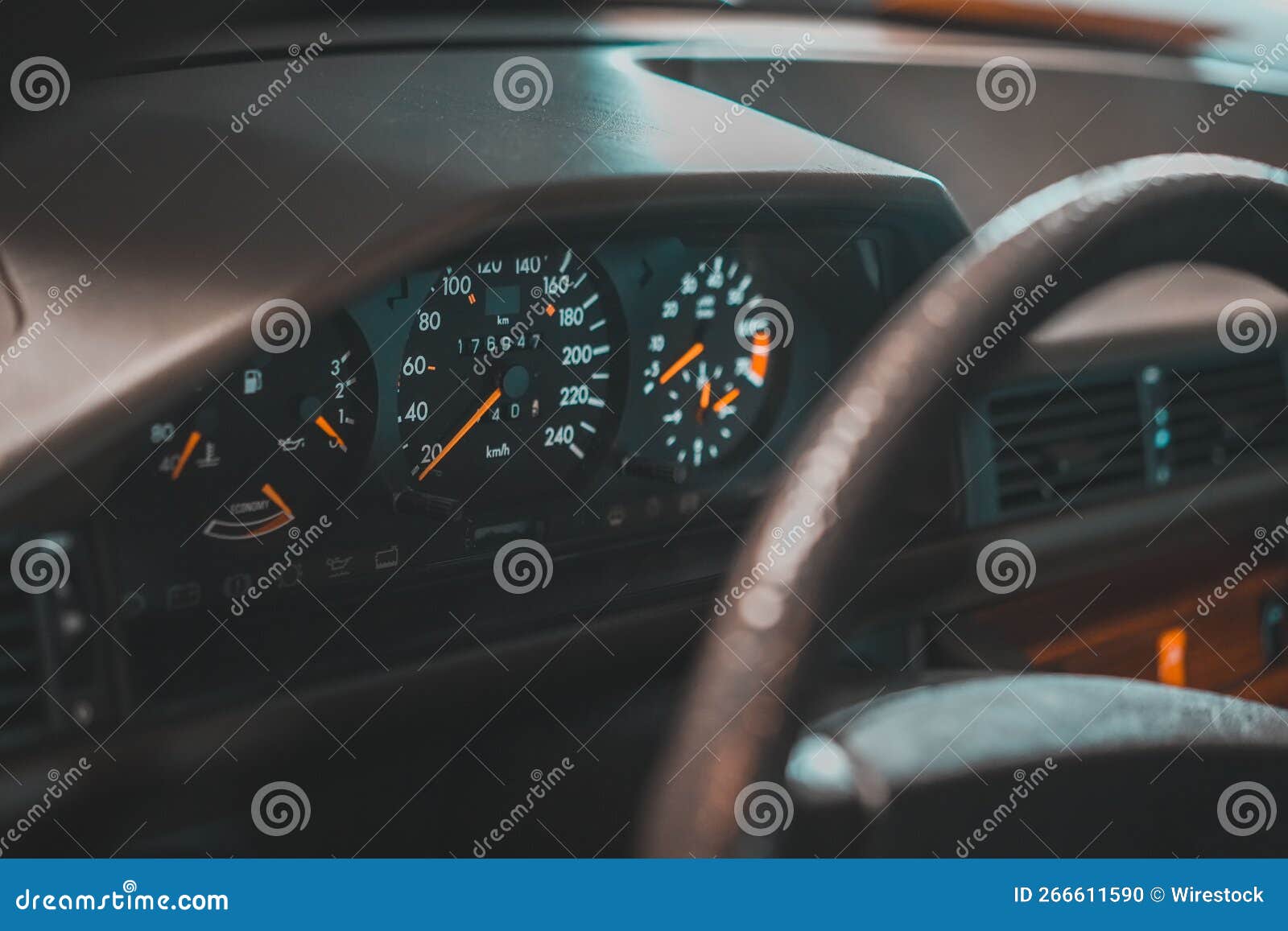 Close-up Shot of the Dashboard of a Car Speedometer Stock Photo - Image ...