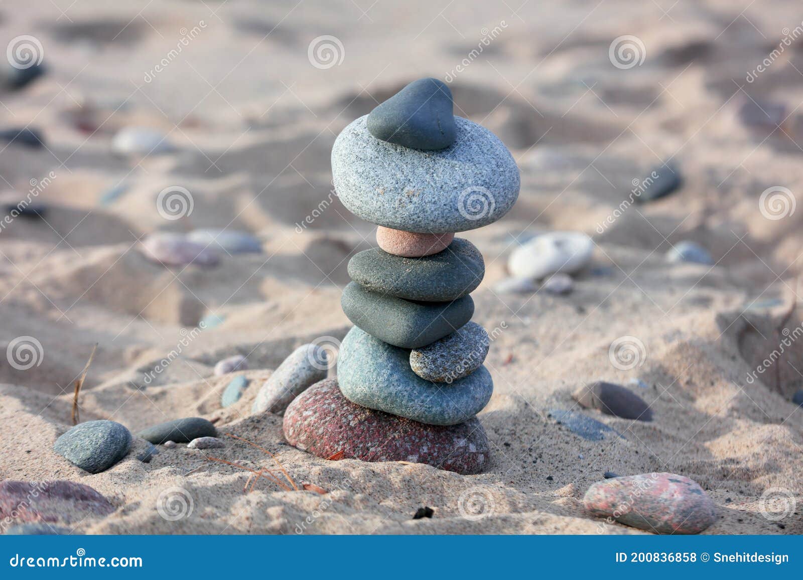 Different Pebbles Stacked in the Beach Stock Photo - Image of close ...