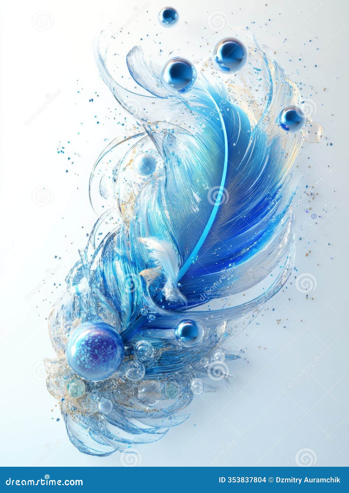 A Close-up Shot of a Digital Feather Breaking Apart into Pixels ...