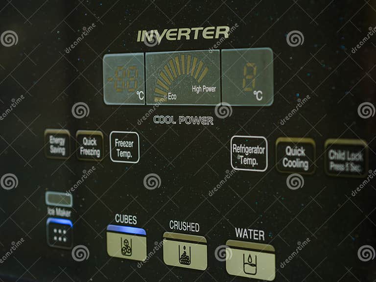 Digital Touch Screen Controller on Refrigerator Stock Image - Image of ...