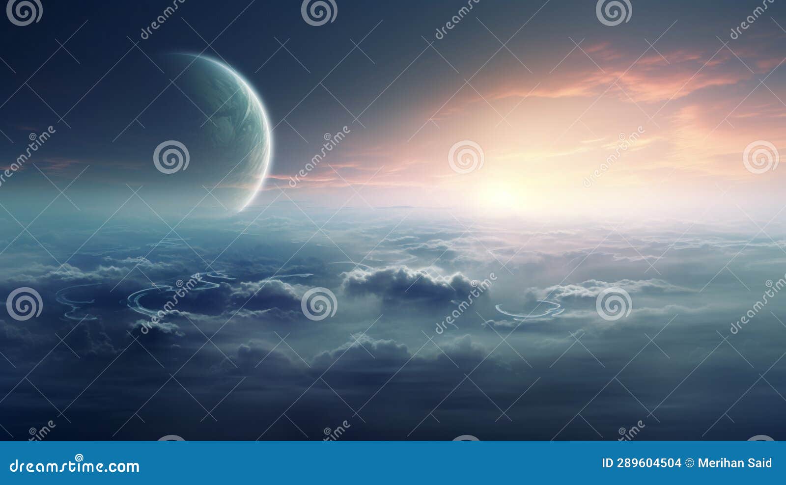 A Close-up Shot of a Distant Planet. AI Generative Stock Illustration ...