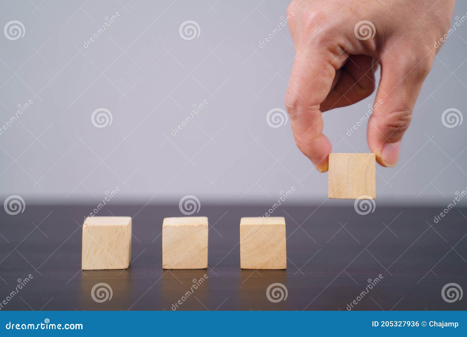Close Up Shot of Empty Wooden Blocks Stock Photo - Image of development ...