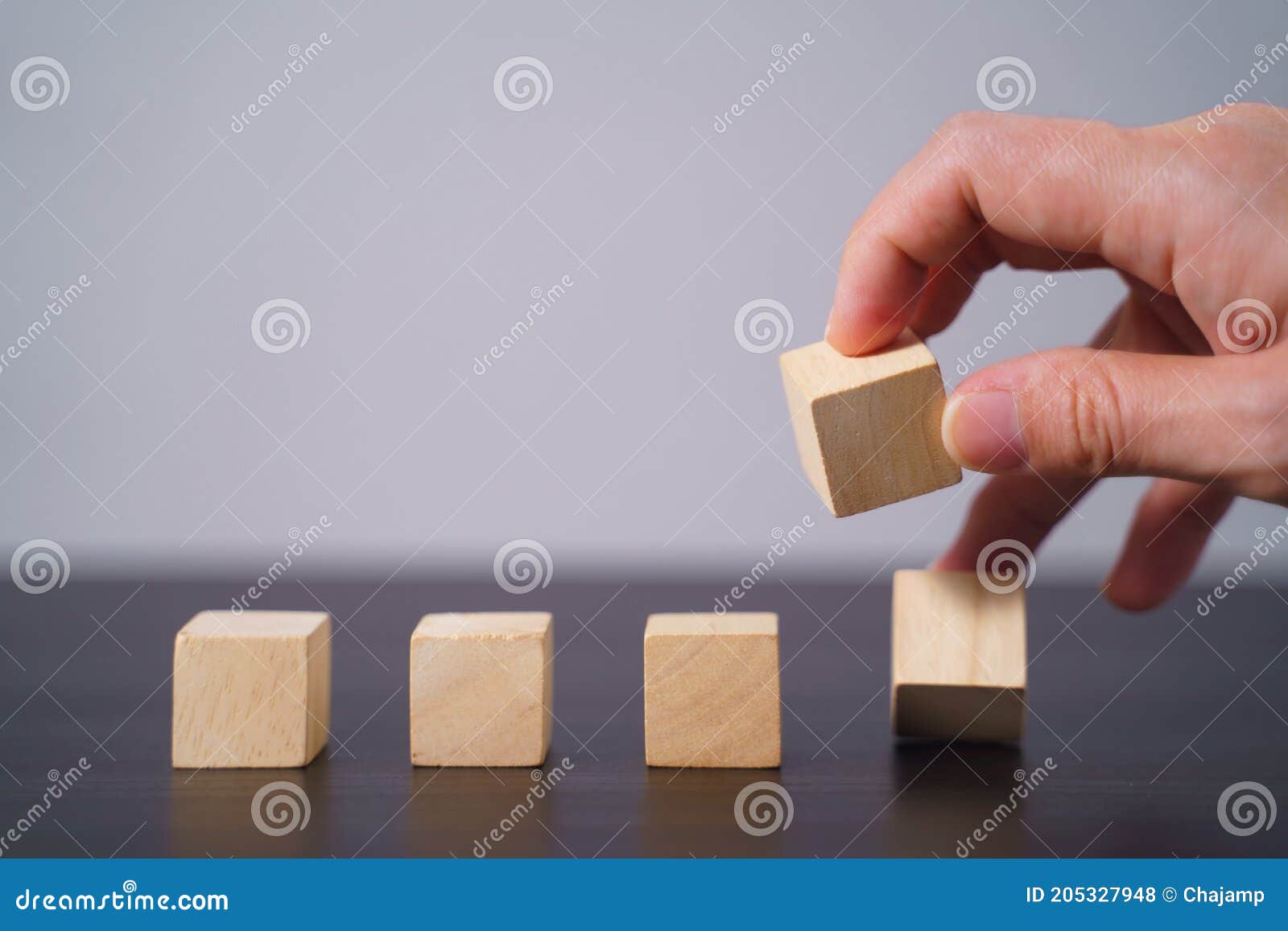 Close Up Shot of Empty Wooden Blocks Stock Photo - Image of card, grow ...
